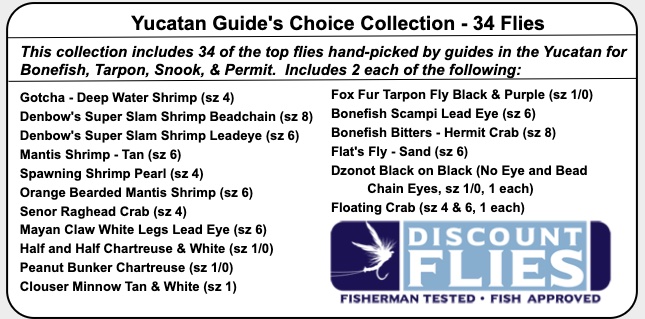 Yucatan Guide's Choice Collection: 34 Flies