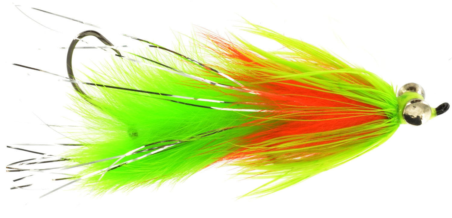 Articulated Hareball Leech - Chartreuse & Orange