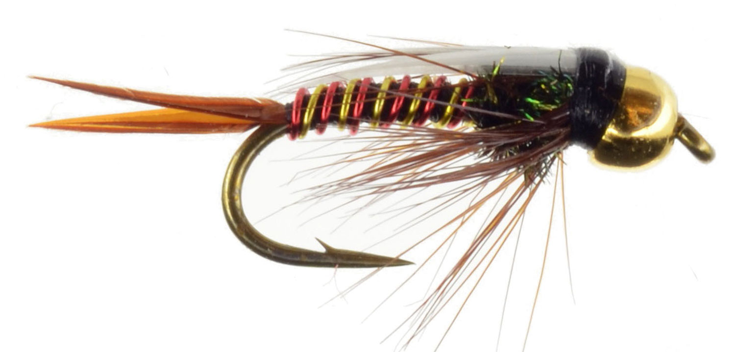 Hotwire Prince Nymph Tungsten Bead - Red & Yel Low