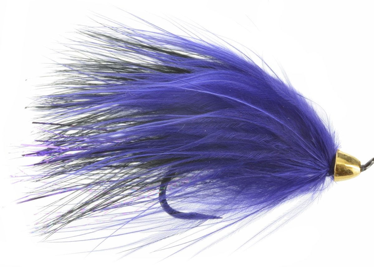 Marabou Conehead - Black & Purple
