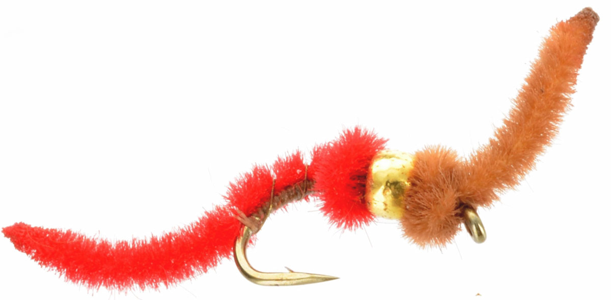 San Juan Worm Beadhead Red and Brown